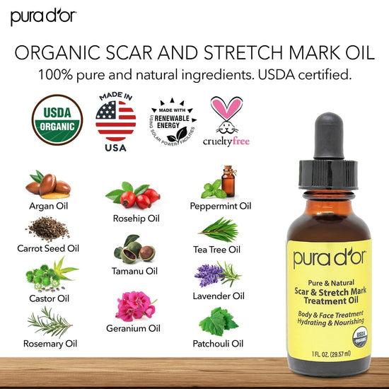 Scar and Stretch Mark Treatment Oil 1 oz – PURA D'OR